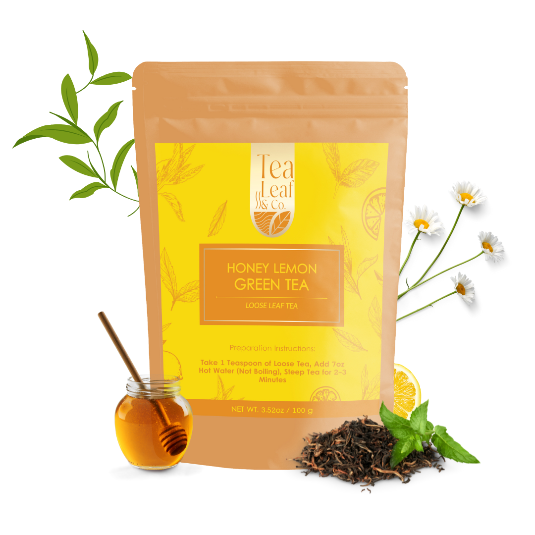 Honey Lemon Green Tea Loose Leaf 3.53oz | Immunity & Digestive Tea ...